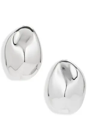Madewell Organic Droplet Statement Stud Earrings - Warm Silver