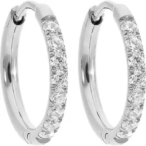 QUDO Eternity Crystal Hoop Earrings - Silver
