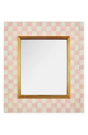 MACKENZIE-CHILDS Check Enamel Wall Mirror - Rosy