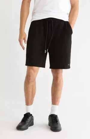 HONOR THE GIFT Rib Knit Stretch Cotton Blend Drawstring Shorts