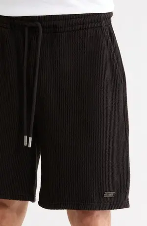 HONOR THE GIFT Rib Knit Stretch Cotton Blend Drawstring Shorts