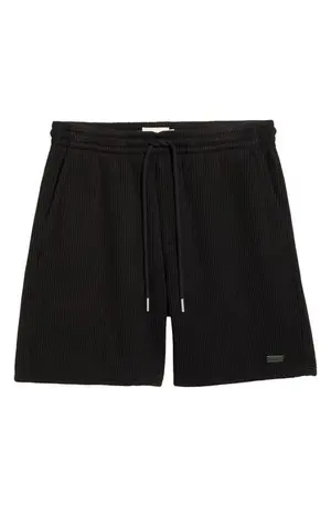 HONOR THE GIFT Rib Knit Stretch Cotton Blend Drawstring Shorts