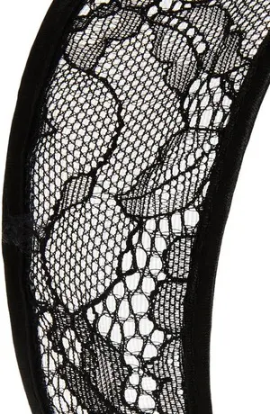 Tasha Embroidered Lace Headband - Black