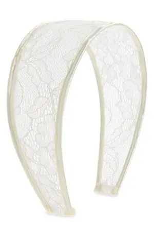 Tasha Embroidered Lace Headband - Ivory