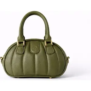 ROSZUAR Ameline Sculptural Handbag With Textured Exterior And Gold Tone Hardware - Olive