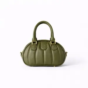 ROSZUAR Ameline Sculptural Handbag With Textured Exterior And Gold Tone Hardware - Olive