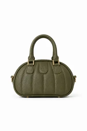 ROSZUAR Ameline Sculptural Handbag With Textured Exterior And Gold Tone Hardware - Olive