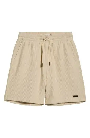 HONOR THE GIFT Rib Knit Stretch Cotton Blend Drawstring Shorts