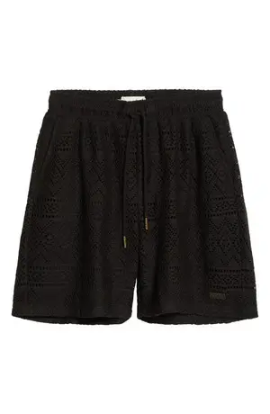 HONOR THE GIFT Pointelle Crochet Drawstring Shorts