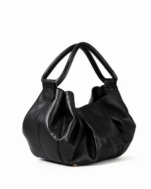ROSZUAR Liora Sculptural Leather Shoulder Bag - Black