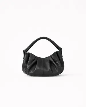 ROSZUAR Liora Sculptural Leather Shoulder Bag - Black