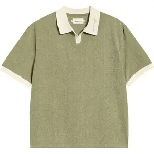 HONOR THE GIFT Pique Johnny Collar Polo - Sage