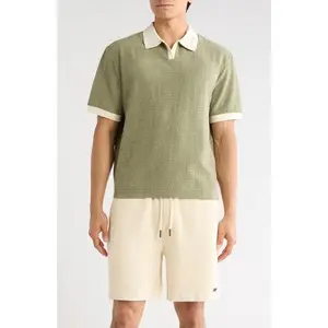 HONOR THE GIFT Pique Johnny Collar Polo - Sage