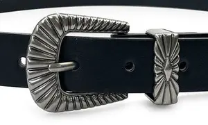PETIT MOMENTS Faux Leather Belt With Western Buckle