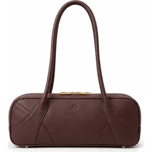 ROSZUAR Almaira Italian Textured Leather Shoulder Bag - Chocolate