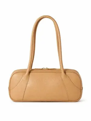 ROSZUAR Almaira Italian Textured Leather Shoulder Bag - Honey