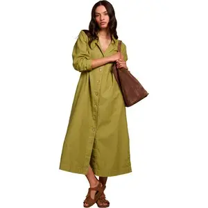 CELTIC & CO. Longline Overshirt Dress In Garment-dyed Cotton Linen