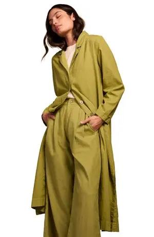 CELTIC & CO. Longline Overshirt Dress In Garment-dyed Cotton Linen