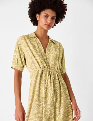 Whistles Tiger Print Midi Shirt Dress