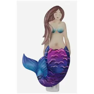 BEACHCOMBERS 6.5" Capiz Metal Mermaid Nightlight - Blue