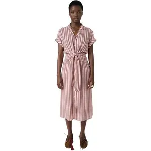 Gerard Darel Striped Button-front Midi Dress - Multicolored