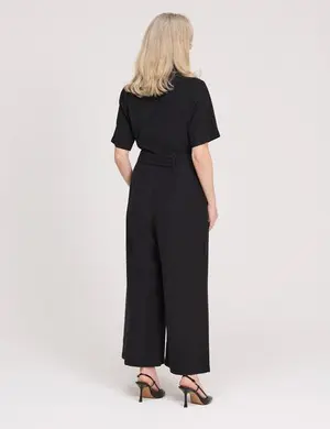 FINERY LONDON Marie Wide Leg Cropped Jumpsuit