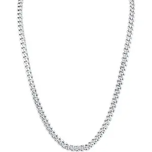MICHAEL M 8 Mm Cuban Chain Necklace - Silver
