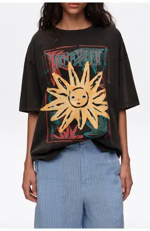 Bimba Y Lola Sun Logo Organic Cotton T-shirt - Black
