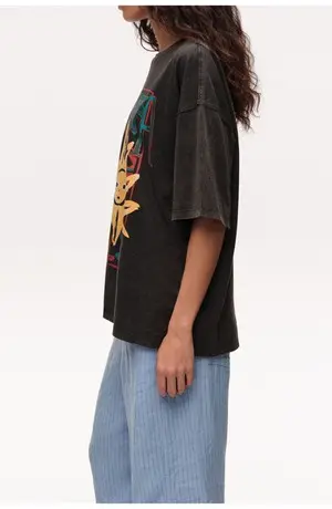 Bimba Y Lola Sun Logo Organic Cotton T-shirt - Black
