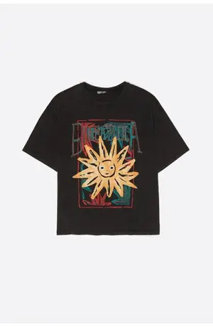 Bimba Y Lola Sun Logo Organic Cotton T-shirt - Black