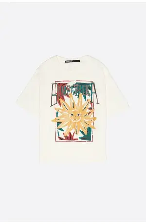 Bimba Y Lola Bimba Y Lola Sun Logo Organic Cotton T-Shirt Ivory