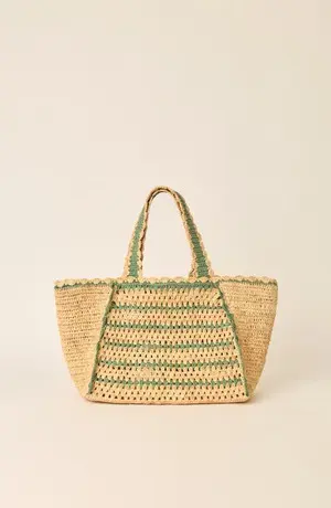 BTB LOS ANGELES Tulay Tote - Natural/blue