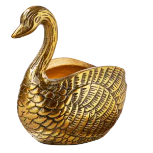 TAG Duck Decorative Bowl Antique Brass Aluminum Spring - Gold