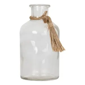 FORESIDE HOME AND GARDEN Natural Glass & Jute Bud Vase - Clear