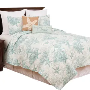 C&F HOME Ocean Treasures Starfish Sand Dollar Quilt Set - Blue