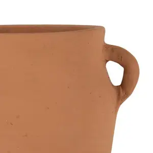 FORESIDE HOME AND GARDEN Natural Handthrown Terracotta Vase With Handles