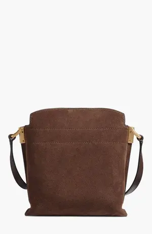 Donna Karan New York Suede Crossbody Bag - Brown Multi