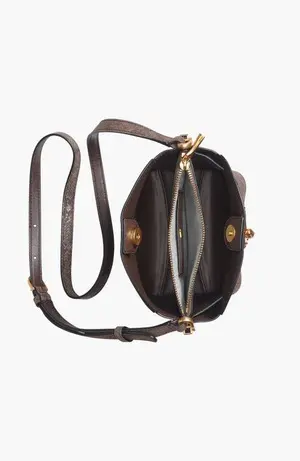 Donna Karan New York Suede Crossbody Bag - Brown Multi