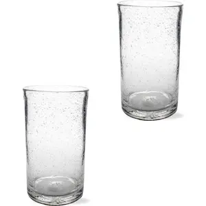TAG Bubble Glass Tumbler Set Of 2 Dishwasher Safe - Clear