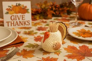 TAG Turkey Toothpick Holder Set Ceramic Kitchen Accessory