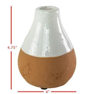 FORESIDE HOME AND GARDEN Terracotta Dipped Terracotta Bud Vase