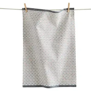 TAG Dots Block Print Dishtowel Multi Cotton Everyday - Blue