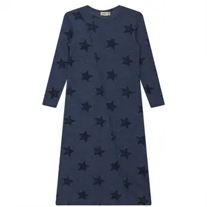 MOCHA Distressed Stars Rib Maxi Dress - Denim