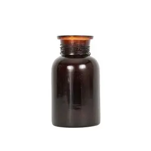 FORESIDE HOME AND GARDEN Wrapped Neck Bud Vase Amber Glass & Metal - Brown