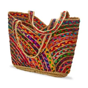 TAG Playa Braided Jute Tote Multi Jute Summer - Multicolored