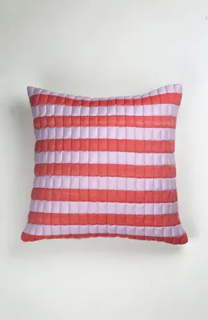 ARCHIVE NEW YORK Quilted Sujani Striped Throw Pillow - Red