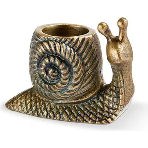 TAG Garden Snail Tealight Antique Brass Aluminum Spring - Gold