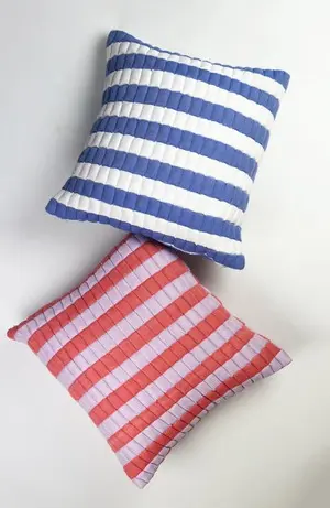 ARCHIVE NEW YORK Quilted Sujani Striped Throw Pillow