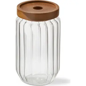 TAG Ribbed Glass Canister Large Glass Everyday - Clear