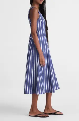 Madewell Rylie Stripe Poplin Midi Dress